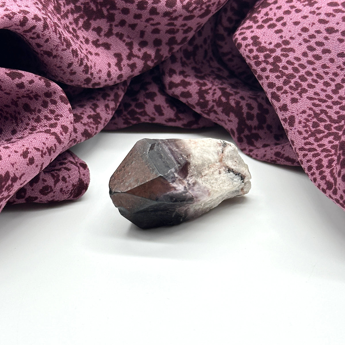 Deep Smoky Alien Amethyst Mini Natural Point with Red Hematite Cap ...