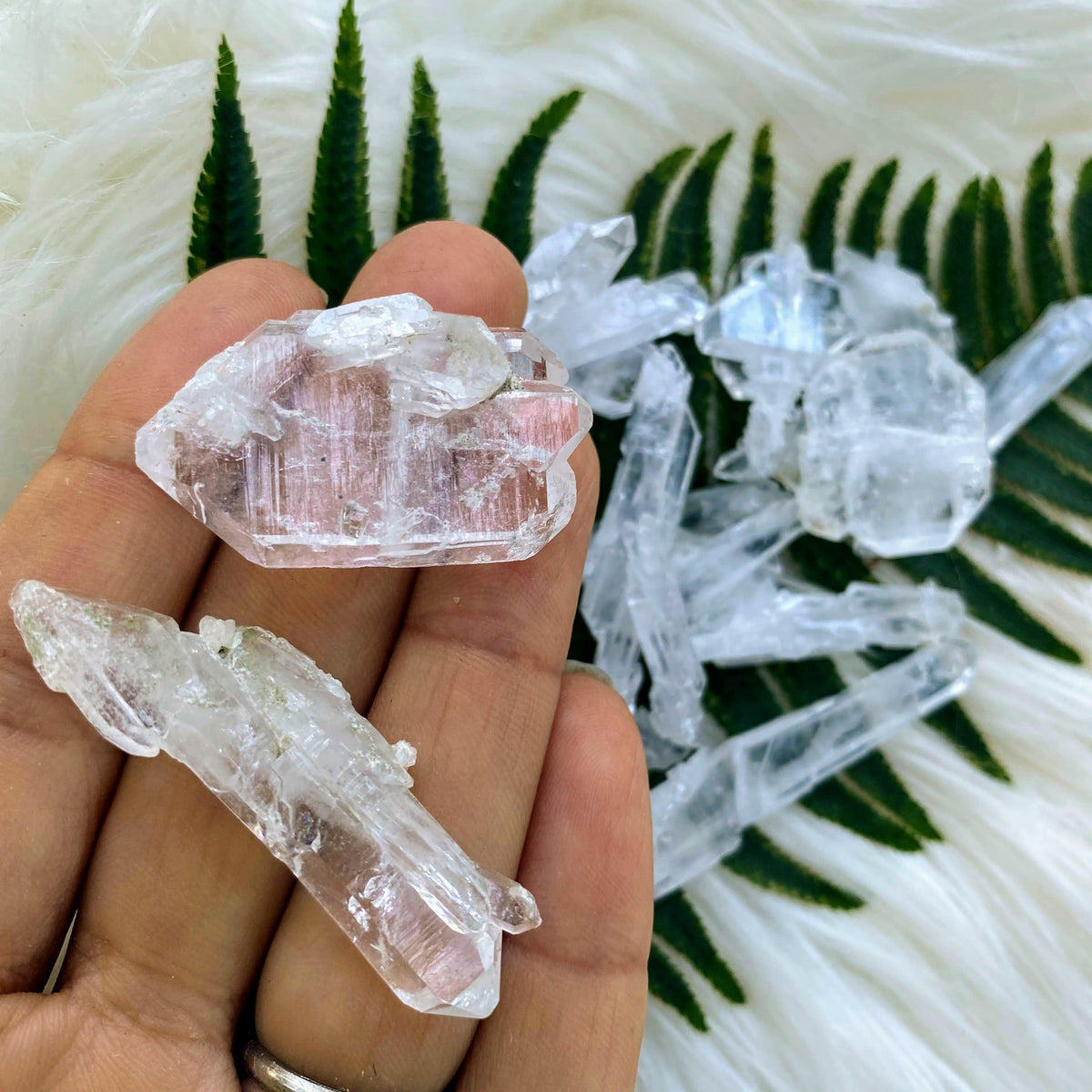 Set of 2 Double Terminated Faden Quartz Specimens – Earth Family Crystals