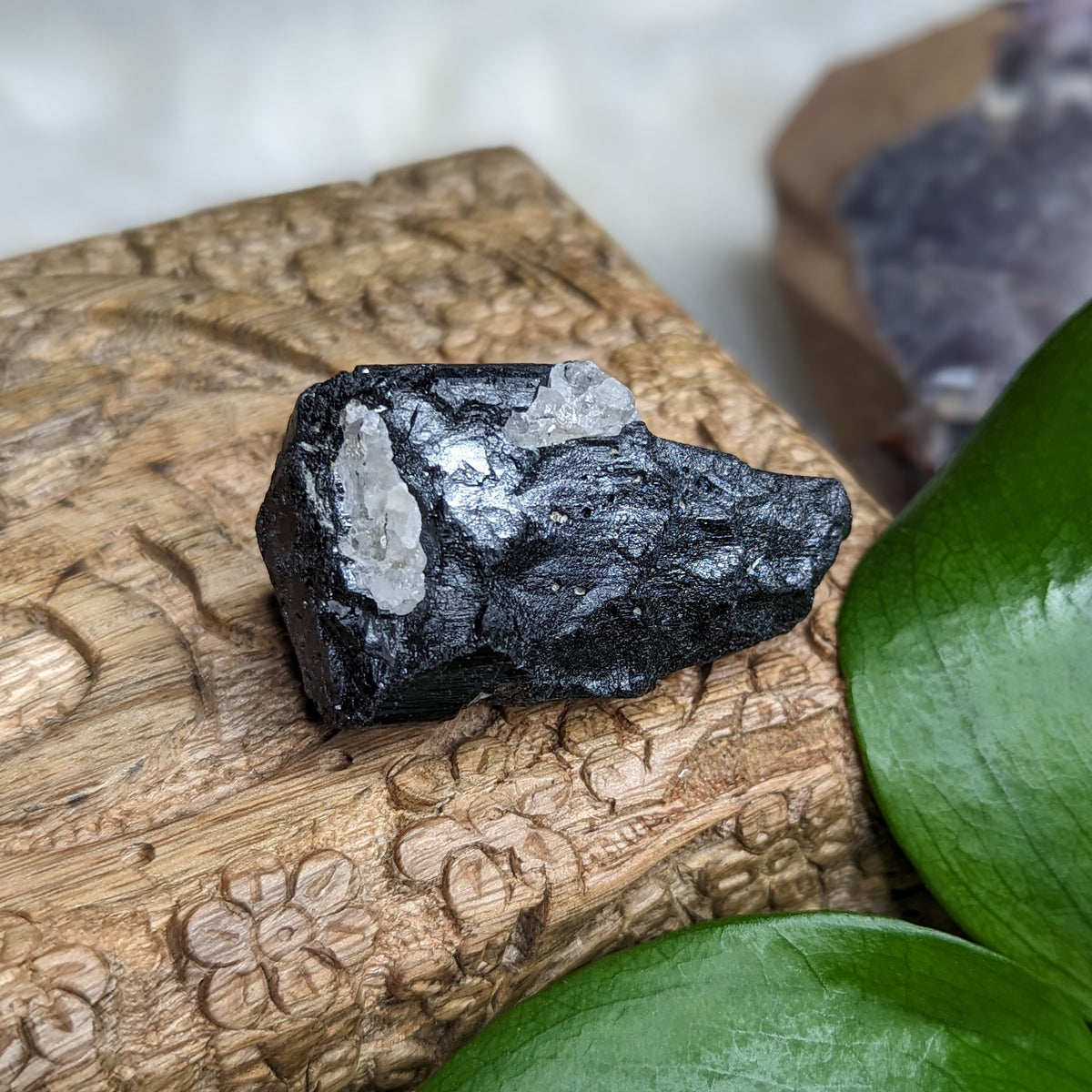 Chunky AA Black Tourmaline Natural Specimen~ Gemmy Protective Pocket S ...